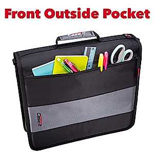 Case-It The Classic Zipper Binder - 2 Inch O-Rings - Multiple Pockets - 800 Sheet Capacity - Comes with Shoulder Strap - Deep Purple D-251