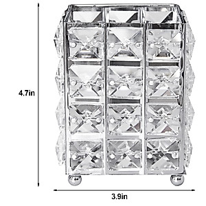 Miaowater Makeup Brush Holder Organizer Cosmetic Brushes Storage Eyeliners Eyebrow Pencil Container Cup (Silver Square)