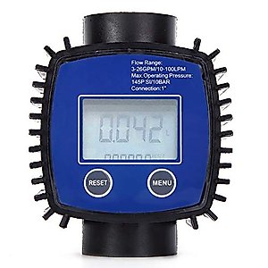 Oumefar 1" Turbine Flowmeter Inline Flow Sensor Meter Pipeline Water Flow Gauge Male Thread Plastic Flow Measurement Tools