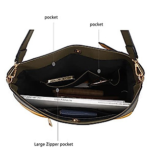 MKF Collection Shoulder Bag for Women, Two Tone Vegan Leather Fashion Hobo Handbag Messenger Purse
