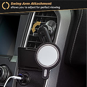 Scosche MSHODVMPD20-SP Compatible with MagSafe Chargers MagicMount MSC Vent/Dash 4-in-1 Car Mount Kit, Black