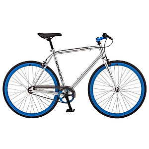 Schwinn Stites Fixie Adult Commuter Road Bike, Single-Speed, 58cm/Large Steel Stand-Over Frame, 700c Wheels, Flip-Flop Hub, Silver