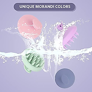 Sndyi 2Ps Silicone Scalp Massager Shampoo Brush, Hair Scrubber with Soft Silicone Bristles, Scalp Scrubber/Exfoliator for Dandruff Removal, Wet Dry Scalp Brush for Hair Growth & Scalp Care