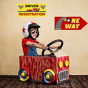 20 Pieces Race Car Party Sign Race Car Party Themed Directional Signs Funny Race Car Sign Car Cutouts Welcome Yard Outdoor Wall Sign Party Supplies Photo Props Backdrop Decoration Party Decor