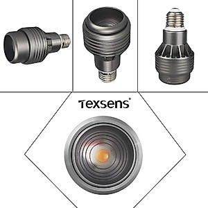 Texsens PAR20 LED Bulb, 7W Focus Spotlight Bulbs, CRI 97 COB Downlight Light, Adjustable Beam Angle 15-60 Degree, 2800k Warm White, AC85-256V, Perfect for Commercial, Showcase & Home Lighting (Grey)