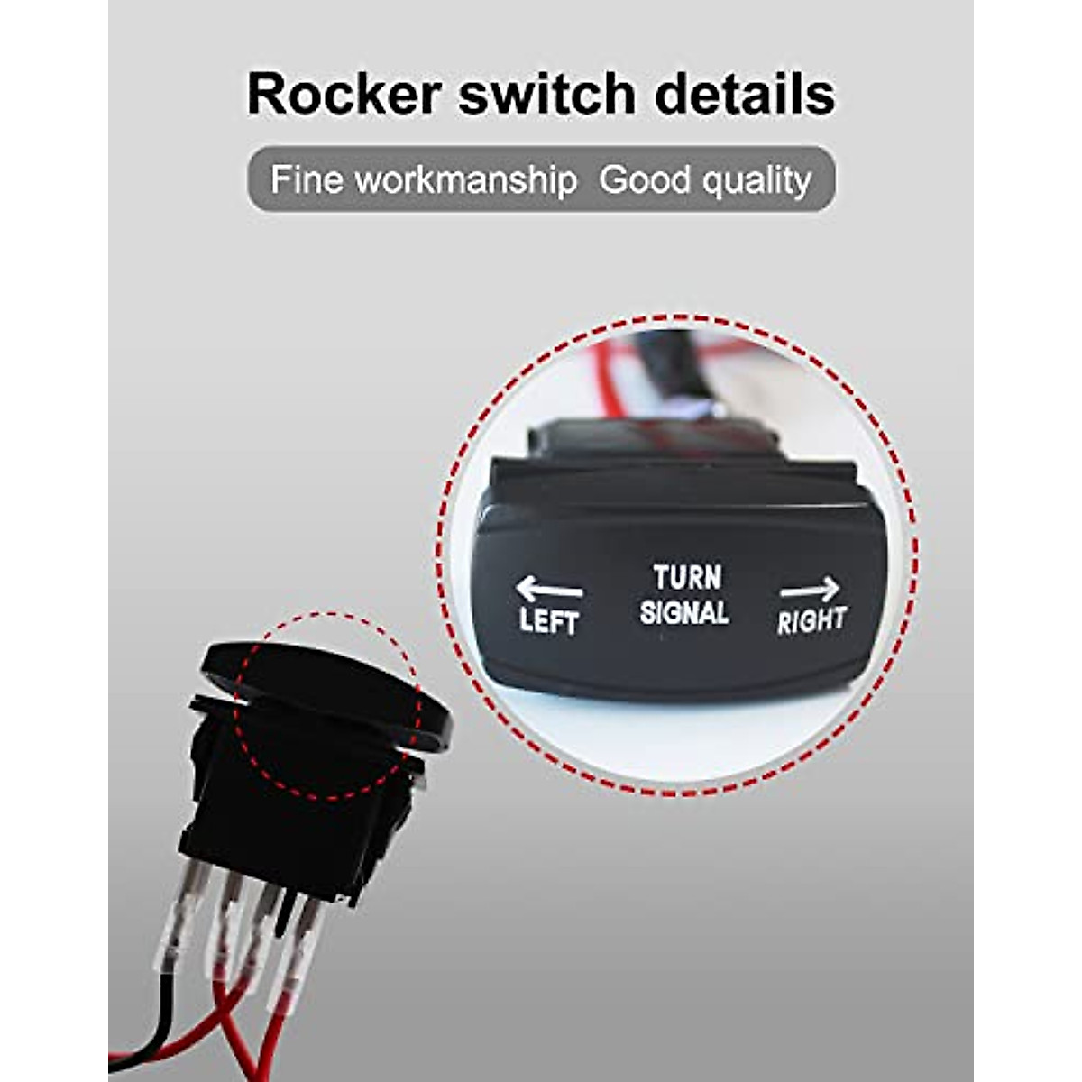 Turn Signal Rocker Switch UTV Turn Signal Kit with Turn Signal Rocker Switch Compatible with Golf Cart Can Am Cfmoto Pioneer Polaris Ranger RZR Street Legal Kit, Side by Side Turn Signal Light Kit