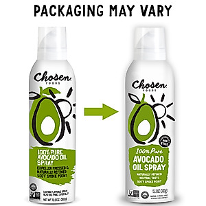 Chosen Foods 100% Pure Avocado Oil Spray, Keto and Paleo Diet Friendly, Kosher Cooking Spray for Baking, High-Heat Cooking and Frying (13.5 oz, 2 Pack)