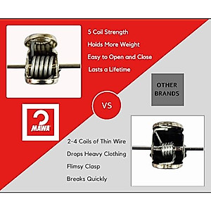 Mawa by Reston Lloyd Non-Slip Space-Saving Clothes Hanger For Pants & Skirts with Two Non-Slip Clips, Style K/30D, 12-Inch, Set of 10, Black