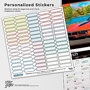 Corvette OFFICIAL | 2024 14 x 24 Inch Monthly Deluxe Wall Calendar | Sticker Sheet | StarGifts | Chevrolet Motor Muscle Car