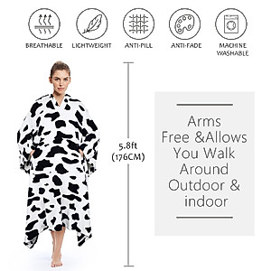 Poncho Blanket Super Soft Comfy Plush Wearable Fleece Blanket for Adult Women Men Kids Throw Wrap Cover Indoors or Outdoors, 55''x 80'' Dalmation