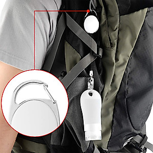 LUEXBOX 4 PACK Portable Travel Bottle Set, Leakproof Silicone Bottles with Stretchable Lanyard, Travel Sized Empty Liquid Bottles Container, Reusable, Squeezable and Refillable (White)