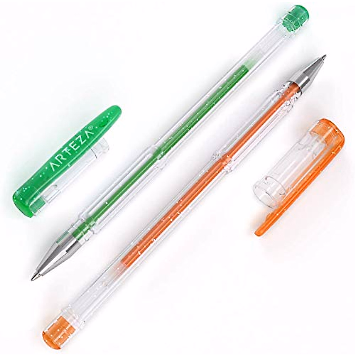 ARTEZA Glitter Gel Pens with Triangular Grip, 14 Colors - 0.8-1.0 mm Tips, Bright and Vivid Ink, Art Supplies for Scrapbooking, Doodling, & Journaling