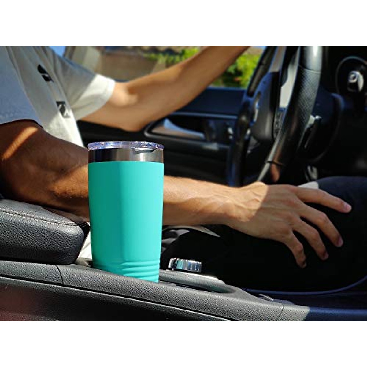 LaserGram 20oz Vacuum Insulated Tumbler Mug, Mermaid, Personalized Engraving Included (Teal)