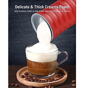 Paris Rhône Milk Frother, 4-in-1 Milk Steamer and Frother, Hot & Cold Foam Milk Warmer with Temperature Control, Auto Shut-Off Frother for Coffee, Latte, Cappuccino, Macchiato