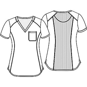 Cherokee Infinity Women Scrubs Top V-Neck CK687A, L, Caribbean Blue