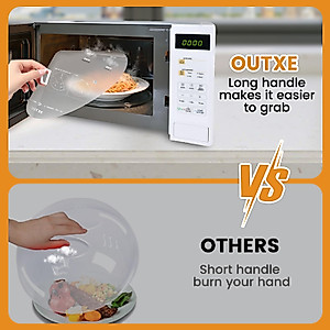 OUTXE 2 Pack Universal Microwave Splatter Cover, Adjustable Microwave Lid for food, BPA Free Plastic Microwave Plate Cover with Handle, 9/10/11/12 inch, Frosted White