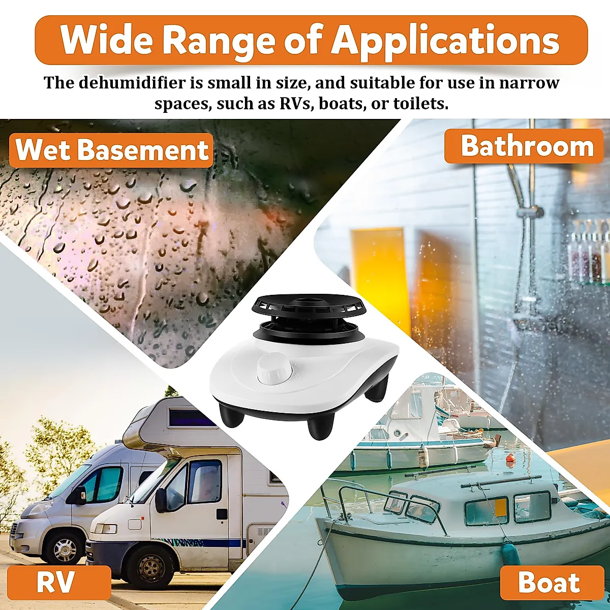 Air Dryer, 131°F Warm Air Circulator and Stor Dry fit Small Spaces(160sq ft), Silent Design 180W Low Power Draw Marine Dehumidifier Against Humidity, Accelerates Air Drying and Circulation