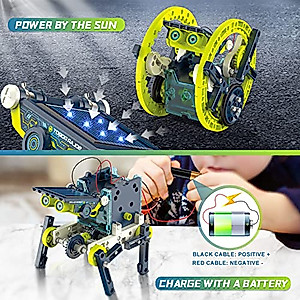Hot Bee 12-in-1 STEM Solar Robot Kit - STEM Projects for Kids Ages 8-12, Learning Educational Science Kits, 190 Pieces DIY Robot Kit Building Toys, Gifts for 8 9 10 11 12 13 Year Old Boys Girls