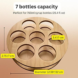 Moonkasa Coffee Syrup Organizer, 7 Bottles Capacity Syrup Bottle Holder Stand, Ideal for Countertop, Coffee Bar Organization or as a Wine Holder