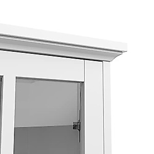 LGHM White TV Stand, Entertainment Center for 65 inch TV, 58" Modern Farmhouse TV Stand with Glass Door, Tall TV Console or Storage Cabinet and Sideboard Buffet