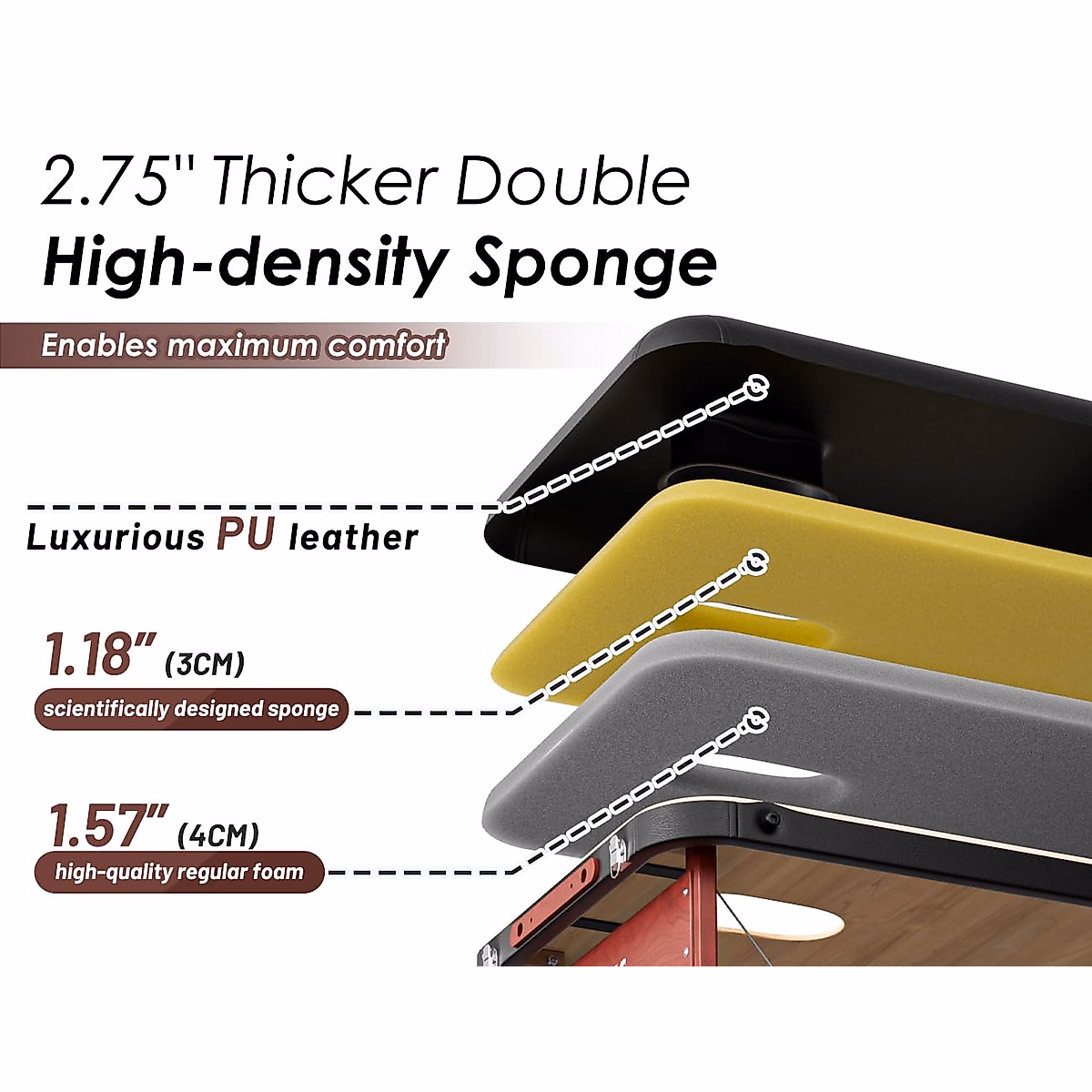 CLORIS 84" Professional Massage Table Portable 2 Folding Lightweight Facial Salon Spa Tattoo Bed Height Adjustable with Carrying Bag & Wooden Leg Hold Up to 1100LBS