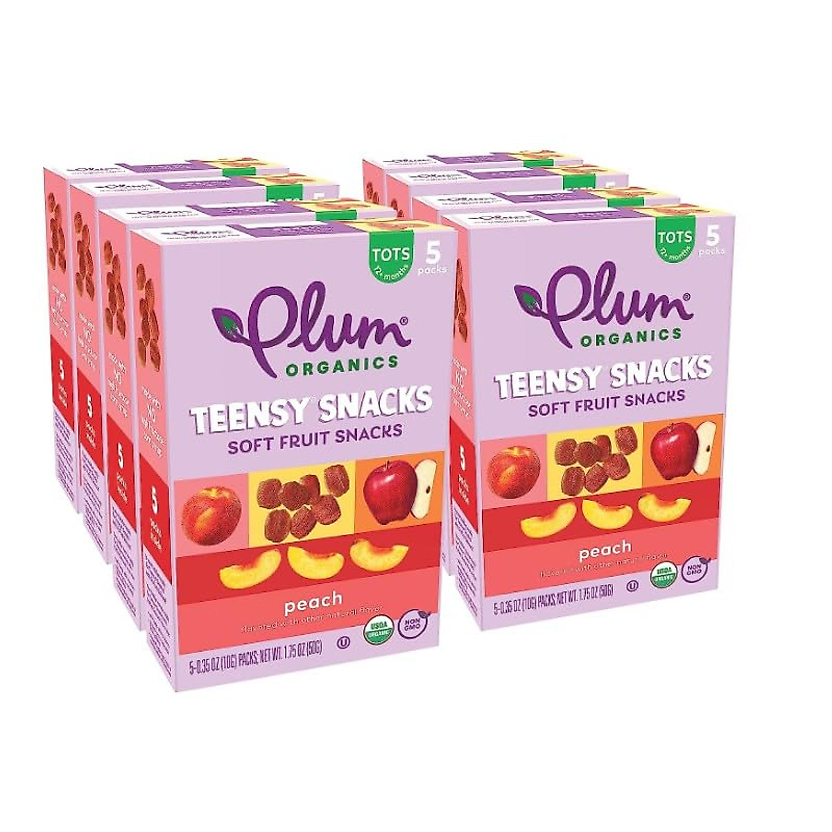 Plum Organics | Teensy Fruit Snacks | Organic Toddler & Kids Snacks | Peach | 0.35 Ounce Snack (40 Total) Packaging May Vary
