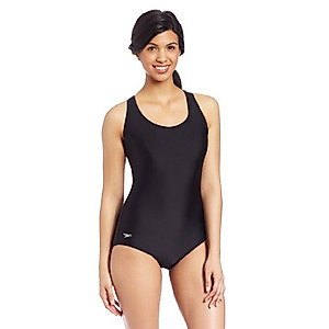Speedo Women's Swimsuit One Piece PowerFlex Ultraback Solid,Speedo Black,12 Long