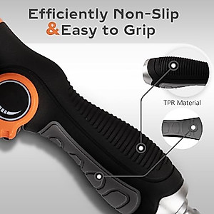 Diivoo Watering Wand Heavy Duty, Metal Garden Hose Wand with 8 Spray Patterns, 18 Inch Long Hose Nozzle Sprayer with Thumb Flow Control & 180° Adjustable Spray Angle, Ideal for Plants,Flowers,Car