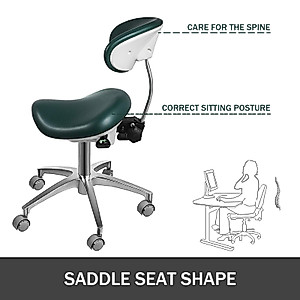 Aries Outlets Green PU Leather Saddle Doctor's Stool Dental Spine Dentist Medical Office