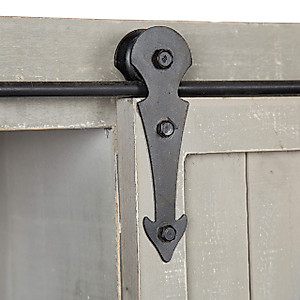 Kate and Laurel Cates Decorative Wood Wall Storage Cabinet with Two Sliding Barn Doors, Rustic Gray