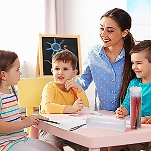 8 PCS Extendable Plastic Paint Brush Case Clear Long Paint Brush Holder Tube Storage Paintbrush Organizer Pencil Container Dustproof Watercolor Pen Container for Drawing Tools Makeup Artist Travel