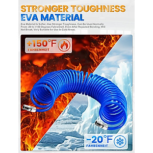 SARDVISA 25 Feet Repairable EVA Recoil Air Hose, Air Compressor Hose with 1/4" NPT Industrial Universal Quick Coupler and I/M Plug Kit, 200PSI Max Air Tool Hose