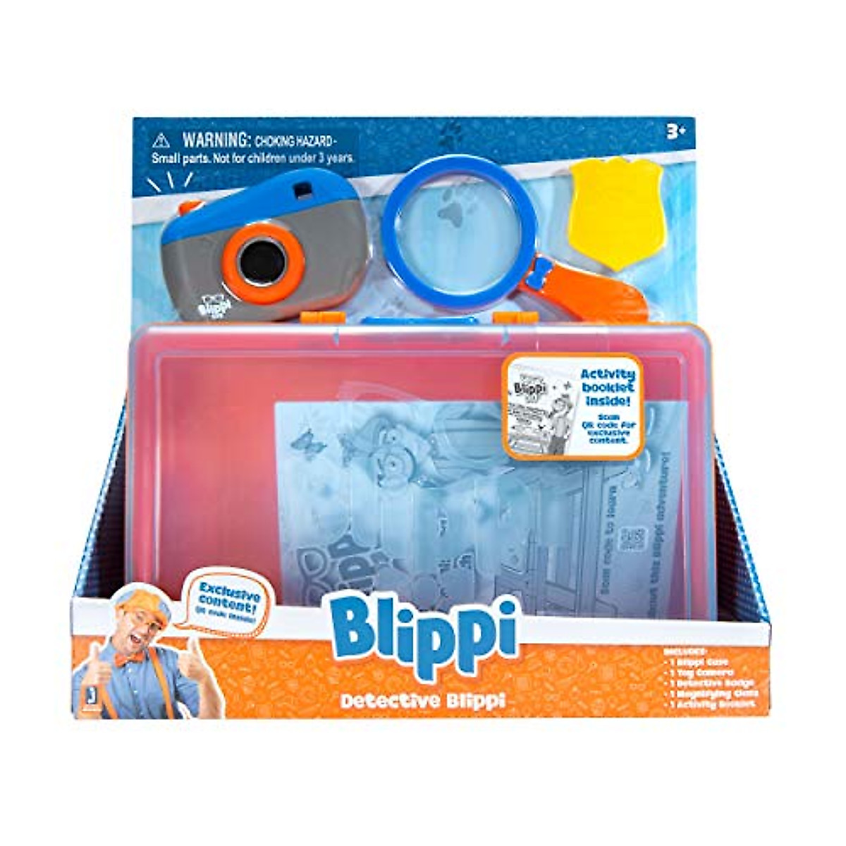 Blippi Detective Roleplay Set - Carry Case, Camera, Personalized Yellow Badge, Magnifying Glass, Activity Sheets for Ultimate Toddler and Young Child Mystery Adventure - Exclusive Content Included
