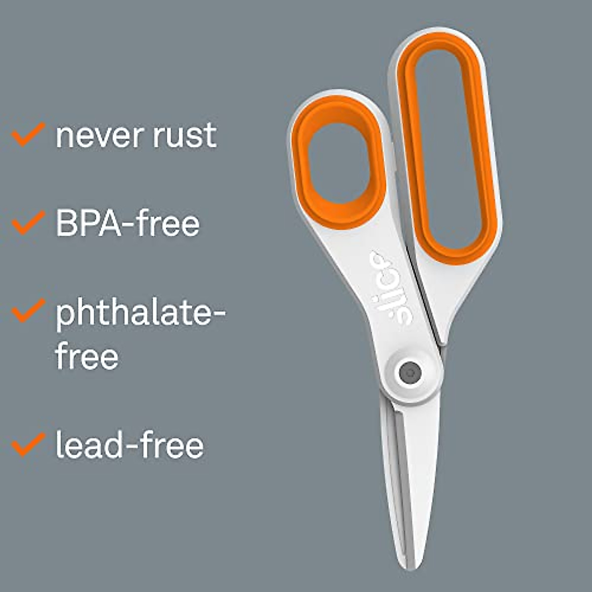 Slice 10545 Ceramic (Large), Rounded Tip Finger-Friendly Edge, Safer Choice, Never Rusts, Lasts 11x Longer Than Metal, Safety Scissors (1 Pack)