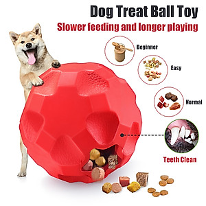 TROUSKAIG Indestructible Dog Balls Treat Dispensing Dog Toys for Aggressive Chewers Large Breed, Interactive Dog Treat Ball, Tough Dog Chew Toys for Aggressive Chewers,Rubber Food Dispensing Dog Toys