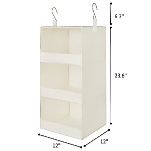 GRANNY SAYS Bundle of 1-Pack Hanging Closet Shelves & 3-Pack Durable Storage Bins