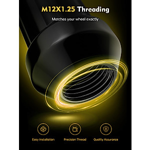 MIKKUPPA M12x1.25 Lug Nuts - Replacement for 1993-2022 Nissan Altima, 1988-2022 Nissan Maxima, 1997-2023 Subaru Forester Aftermarket Wheel 20pcs Black Closed End Lug Nuts