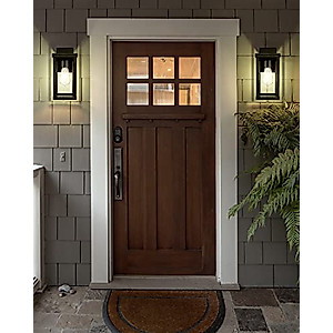 Eietonte Outdoor Wall Sconce, Exterior Wall Lantern Light Fixtures with Clear Glass Shade, Waterproof Wall Porch Lighting, Modern Anti-Rust E26 Socket Wall Mount Lamp for Garage Doorway, 2 Pack