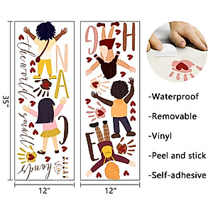 Mfault Inspirational Small Hands Change The World Handprint Wall Decals Stickers, Diversity Inclusion Equality Nursery Decorations Bedroom Playroom Classroom Art, Neutral Toddler Kids Room Decor