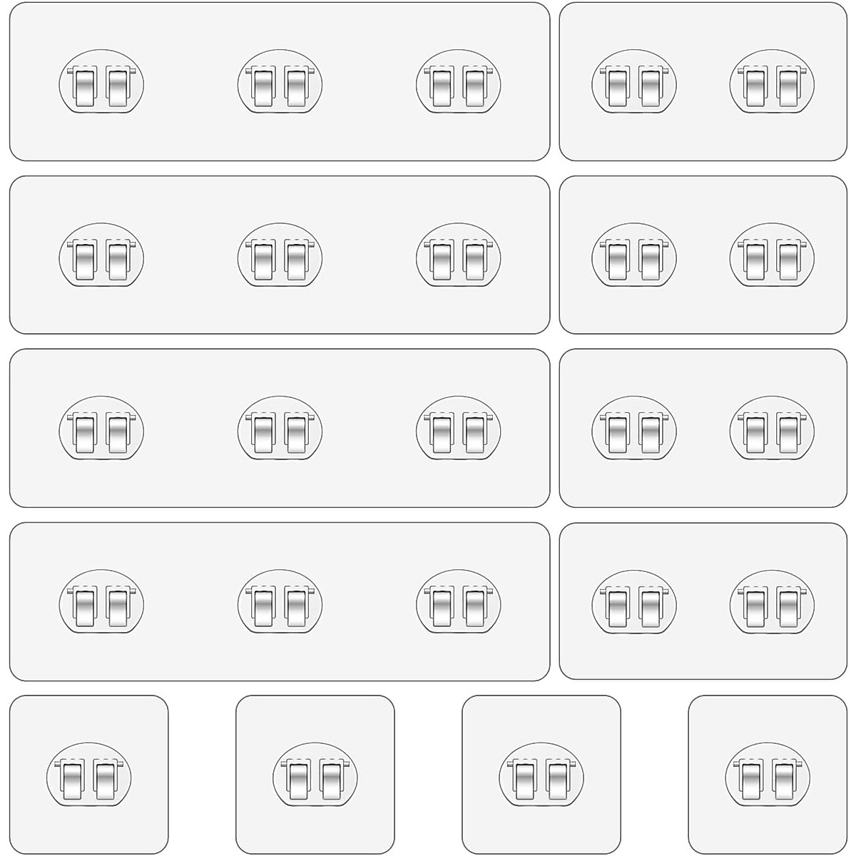 12 Pack Shower Caddy Adhesive Replacement, Transparent Adhesive Hooks Stickers for Shower Caddy, Basket Shelf, Soap Holder, Bathroom Storage Corner Shelves, Kitchen Racks, No Drilling, Waterproof