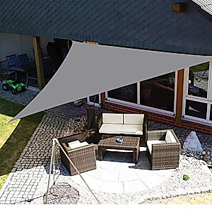 Neween Shade Sail, 6'7''x 6'7''x 6'7'' Sun Shade Sail Triangle Waterproof for Patio Yard Deck Pergola Outdoor Sun Sail Shade 98% UV Block Sunshade Light Grey Color