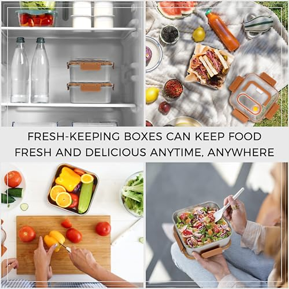 Vacuum Sealed Container，ｗith Vacuum Pump，Stainless Steel Vacuum Food Storage Container，for　Food Storage，Kitchen Storage ，Keep Food Fresh 5 Times Longe