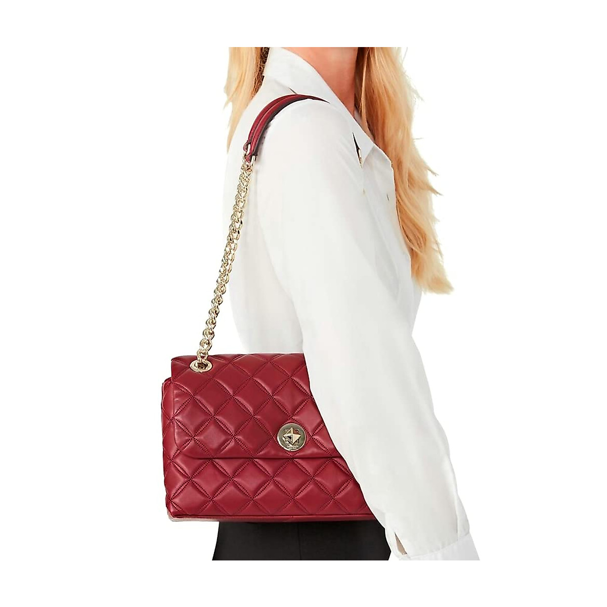 KATE SPADE NATALIA MEDIUM FLAP CROSSBODY SHOULDER BAG LEATHER IN BLACKBERRY PRESERVES