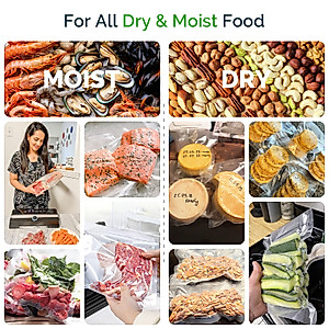 GERYON Vacuum Sealer Machine Black and 2 Pack Vacuum Sealer Bag 8x16ft Rolls