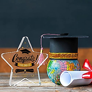 Acrylic 2023 Graduation Gift Desk Ornament for Her Him Class of 2023 High School University Graduation Gifts Table Centerpiece Paperweight for Graduates Boys Girls (Star Style)