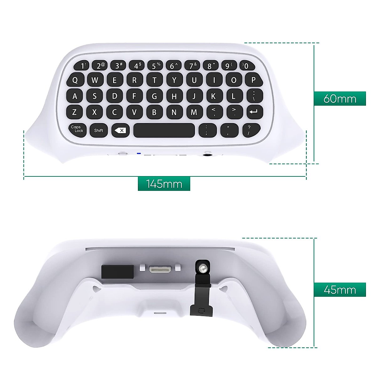 Controller Keyboard for Xbox Series X/S, Wireless 2.4G Ergonomic USB Gamepad Keypad QWERTY Chatpad with Audio and Headset Jack for Game Live Chat Compatiable with Xbox Series S/Series X/One/One S