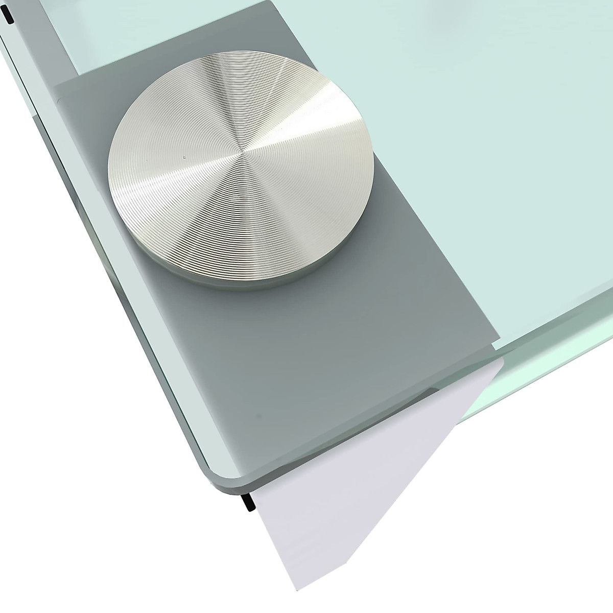 POULEII Living Room Table Set,3 Piece Glass Coffee Table and End Tables Set for Living Room,Coffee Table Set with Tempered Glass Tabletop and Metal Frame for Apartment, Small Space,White