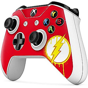 Skinit Decal Gaming Skin Compatible with Xbox One S Controller - Officially Licensed Warner Bros Flash Emblem Drip Design