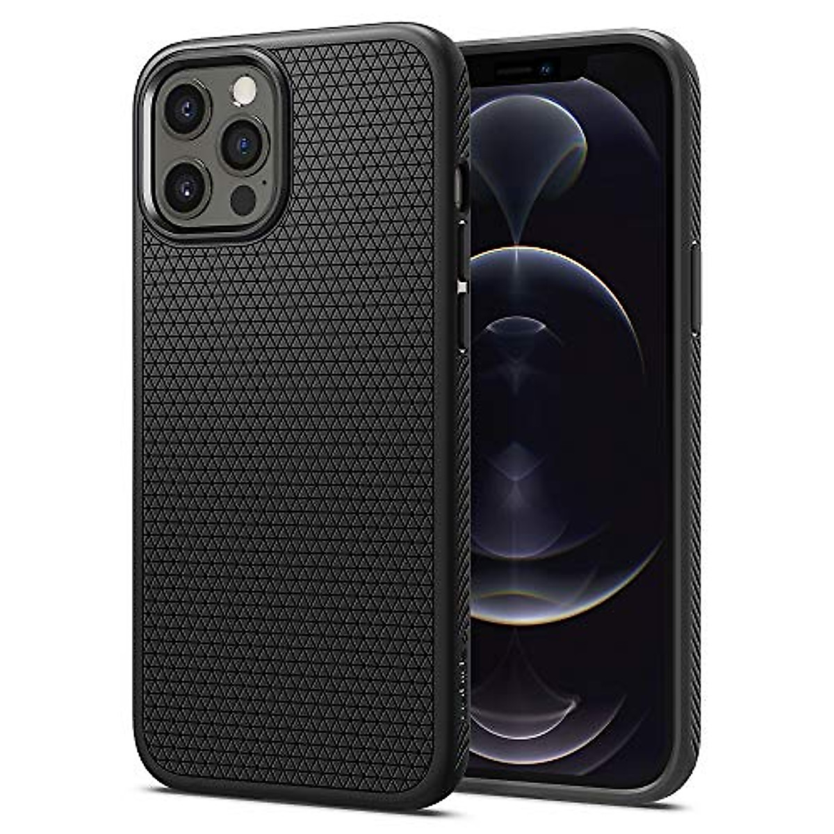 Spigen for iPhone 12 Pro Case, Liquid Air Armor Case for iPhone 12 & 12 Pro - Matte Black