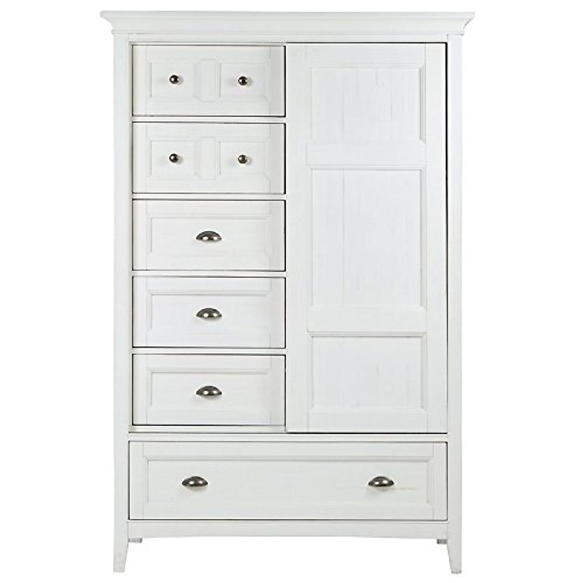 BOWERY HILL Modern Wood Relaxed Traditional Soft White Sliding Door Chest